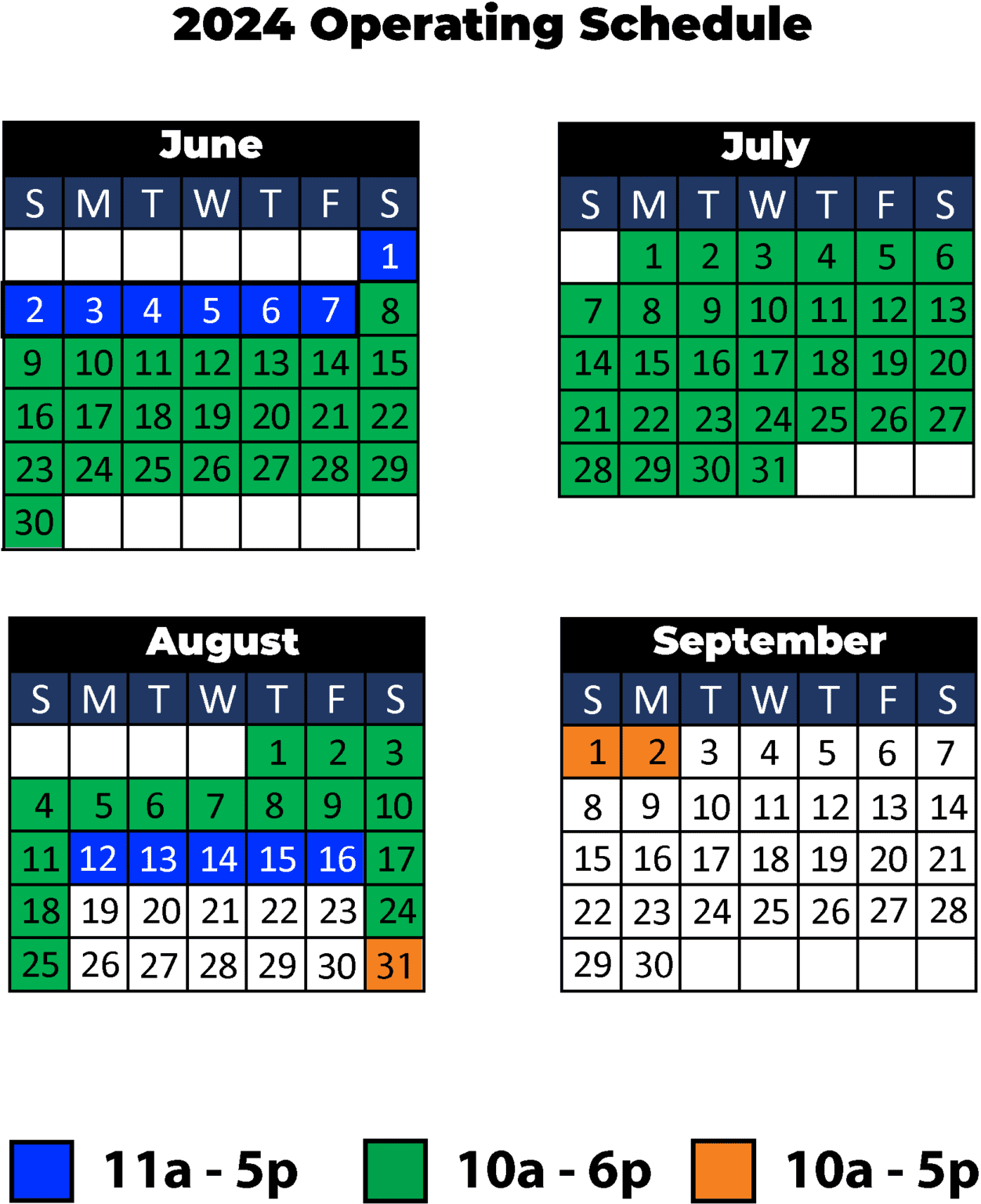 Park Schedule – Raging Waves